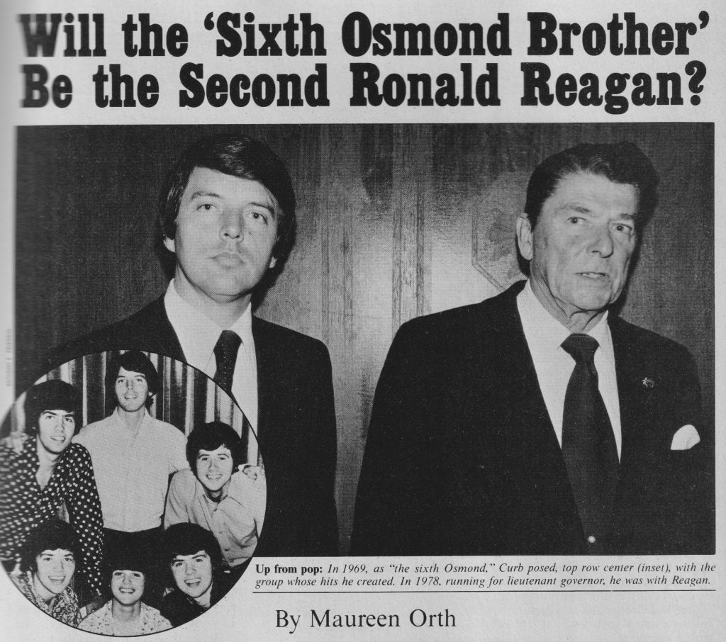 Mike Curb: Will the “Sixth Osmond Brother’ Be the Second Ronald Reagan ...